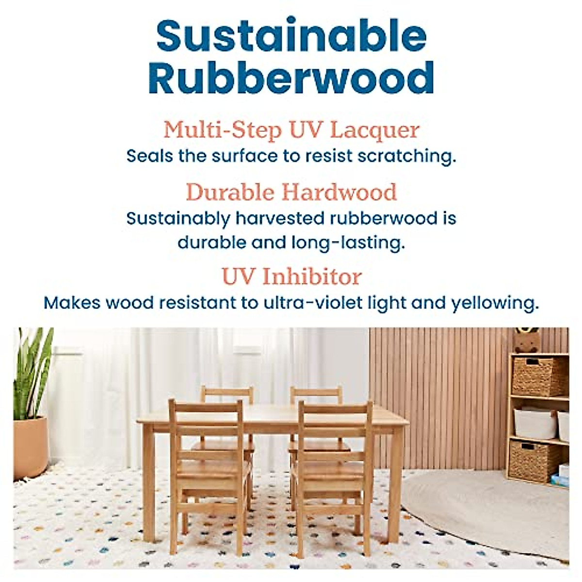 ECR4Kids Three Rung Ladderback Chair, Classroom Seating, Natural, 2-Pack