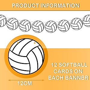 5 Pieces Basketball Party Decorations Happy Birthday Banner Supplies Sports Basketball Themed Banner Sports Basketball Game Party Decorations Birthday Photo Prop Pennant Supplies (Volleyball Style)