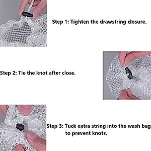 Kooyee 2 Pack White Mesh Laundry Bags, 31" x 24" Sturdy Drawstring Net Bag Heavy Duty, Extra Large Laundry Bags for Delicates, Garment Laundry Mesh Bag for Family, College Dorm, Apartment (2 Coarse Net)