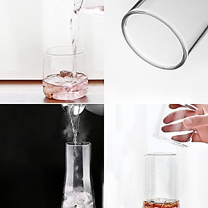 NDSWKR 2 Sets Bedside Water Carafe with Tumbler Glass, 800 ML Bedside Night Carafe Pitcher and Water Glass, Glass Water Pitcher with Cup for Bathroom, Bedroom, Kitchen, Living Room, Office (26 Oz)