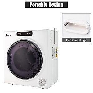 Winado Portable Clothes Dryer 11 lbs Capacity, 3.5 cu.ft Compact Laundry Dryer, w/LCD Display, Stainless Steel Drum, Exhaust Pipe for Apartment Home Dorm 110V 1300W