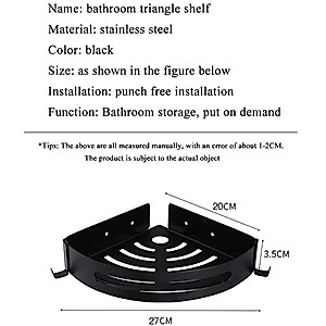 WKZZTCGD 2 Pack Corner Shower Shelves,Wall Mounted Stainless Steel Bathroom Shelf, No Drilling Adhesive Kitchen Racks Shower Organizer Storage Rack