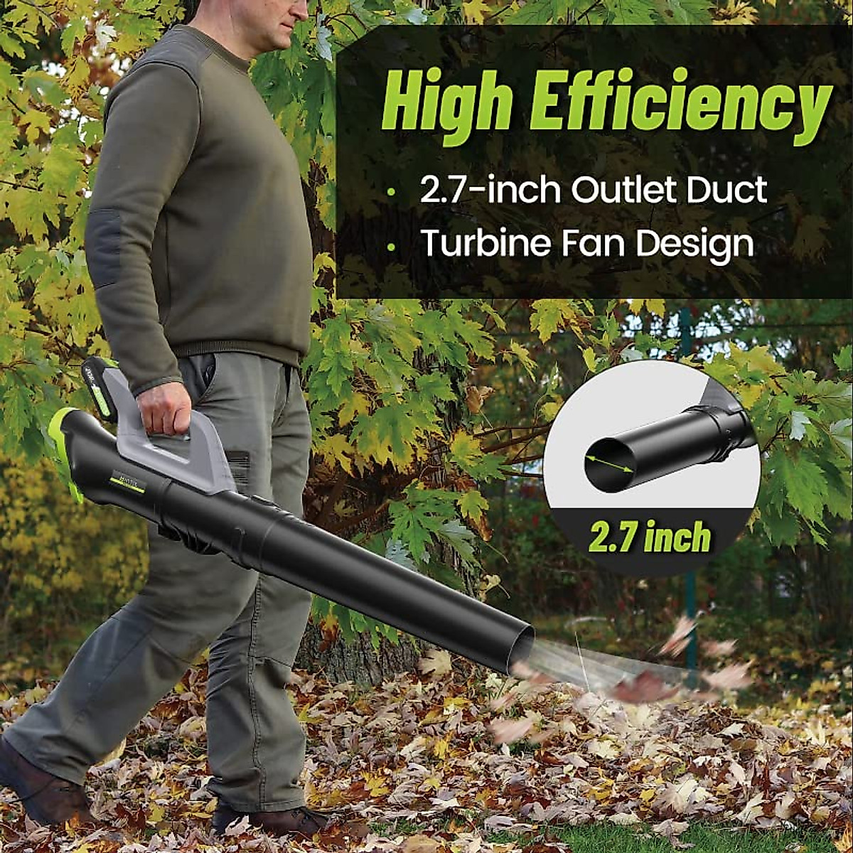 MYTOL Cordless Leaf Blower 150MPH 350CFM, Electric Handheld Leaf Blower with 2 * 20V 2Ah Batteries, Infinitely Variable Speed, Lightweight Axial Powerful Blower for Lawn Care | Patio | Yard | Jobsite