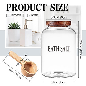 SiliFine 2 Sets 74 oz Large Bath Salt Container with Wooden Scoop for Bath Salt Glass Bath Salt Jar with Airtight Lid Storage Canister for Bath Salt, Food, Flour, Sugar, Cookie, Kitchen