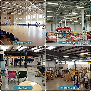 Lightdot 2 Pack LED High Bay Shop Light, 4FT (Large Area Illumination) 265W 38000LM [Eqv.1000W MH/HPS] 5000K Daylight Linear Hanging Light for Warehouse, Energy Saving Upto 10000KW/5Yrs(5Hrs/Day)