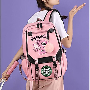 WZCSLM 15.6 Inch Stylish Computer Backpack Teens Bag College School Casual Daypack With USB Port Business (pink)