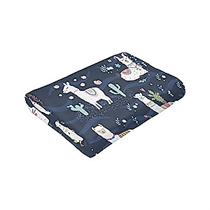 Cute Llama Soft Warm Throw Blanket Lightweight Flannel Fleece Bed Blanket Gift for Girls Boys Men Women Chair Couch 60"x50"