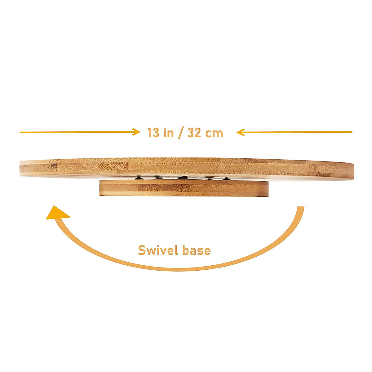 Lazy Susan Cheese Board with Cutlery Premium Bamboo Turntable Charcuterie Board - Unique Rotating Cheese Wine Pairing Platter Gift Set