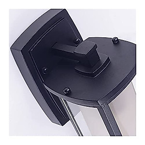 TAMSOI Outdoor Modern Garden Wall Light Lantern Exterior Clear Diffuser LED Compatible Wall Lamp Black Finish Wall Mount Sconce for Porch Garage Entrance