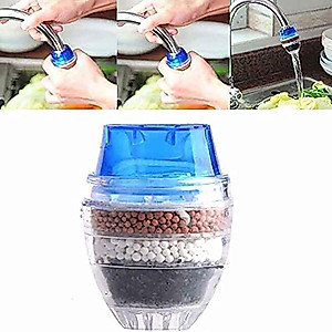 NC Water Filter 5 Layers Activated Carbon Water Purifier Kitchen Tap Filter Bathroom Faucet Filter Purification Tool for Home Use red
