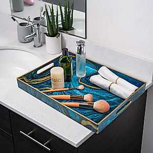 MAONAME Marbling Plastic Tray - Stylish Serving & Decor Centerpiece