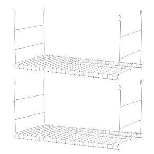 Rubbermaid Universal Closet 24 Inch Long Durable Steel Custom Wire Hanging Added Storage Shelf Accessory, White (2 Pack)