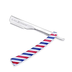 Barber Straight Razor Kit - Durable Barber Straight Edge Razor Kit with 10 Double- Edge Straight Razor, Straight Razor Shaving Kit (Red,White,Blue)