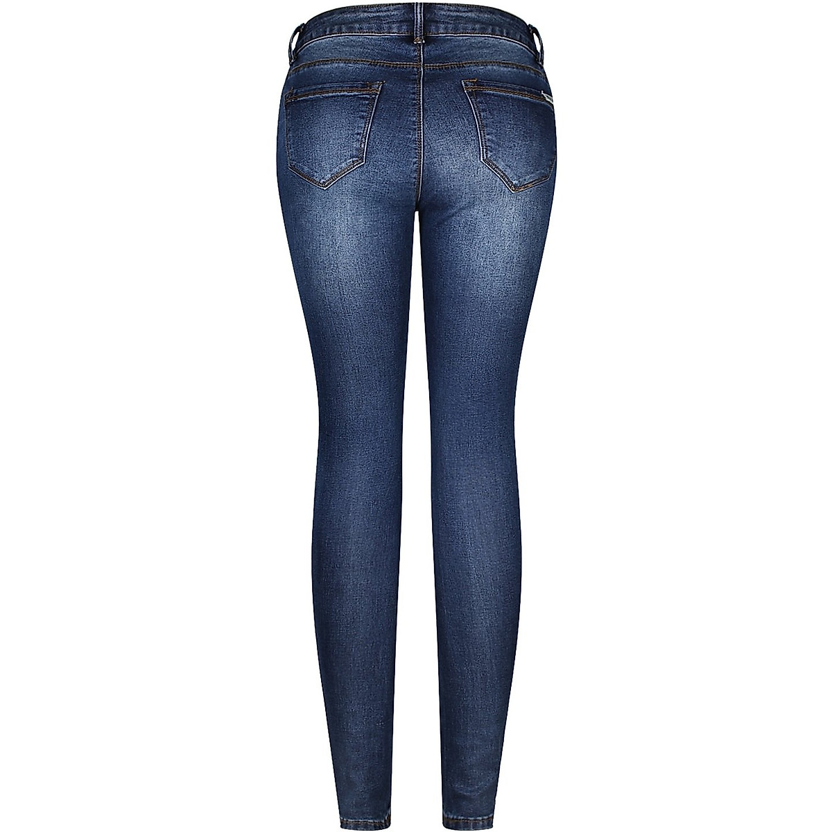 2LUV Women's Stretchy 5 Pocket Skinny Jeans Medium Wash 1