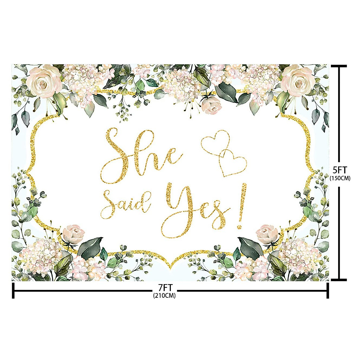 ABLIN 7x5ft She Said Yes Backdrop Pink Floral Bridal Shower Decorations Bachelorette Bride to Be Engagement Party Decorations CQ321 0