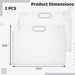 CDOKY 2PCS Art Portfolio Bags, 17.3 x 13.2 Inches Plastic Portfolio Folders with Handles, Waterproof Portfolio Bags for Artwork Keepsakes Drawing Sketches Photography Posters