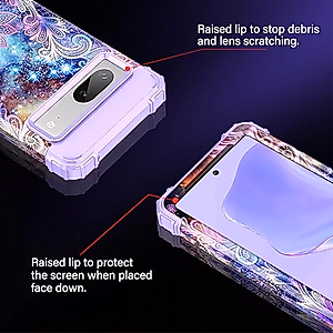 Uamark for Google Pixel 7 Pro Case,Three Layer Heavy Duty Sturdy Shockproof Full Body Drop Protective Women Girl Cover with 2 Camera Lens Protector Case for Google Pixel 7 Pro 5G (2022),Purple