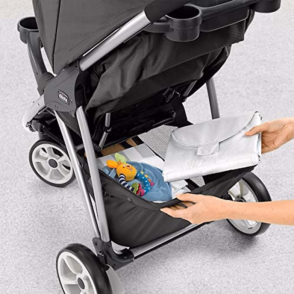 Chicco Viaro Quick-Fold Travel System, Includes Infant Car Seat and Base, Stroller and Car Seat Combo, Baby Travel Gear | Techna/Black/Silver