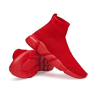 Casbeam Women's Running Knit Comfortable Lightweight Breathable Casual Sports Shoes Fashion Sneakers Slip-On Walking Shoes Black&White Size 9.5