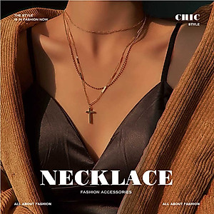 Sixexey Layered Necklaces Gold Stacked Adjustable Necklace Chain for Women