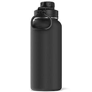 Hydrapeak 32 oz Insulated Water Bottle with Chug Lid - Reusable Leak Proof Stainless Steel Water Bottles, Double Wall Vacuum Insulation | 24 Hours Cold and 12 Hours Hot (Black)