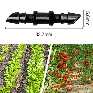 iMopo 70 Pack Drip Irrigation Universal 1/4" Barbed Coupling Fitting, Barbed Connectors for 1/4" Drip Tubing