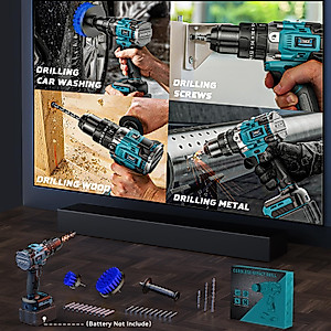 Cordless Power Drill for Makita 18v Battery: 3 Modes Electric Power Driver/Drill Kit Tool, 1/2 Inch Keyless Chuck Cordless Impact Drill Set, 20 Position, Variable Speed, for Home, Garden(No Battery)