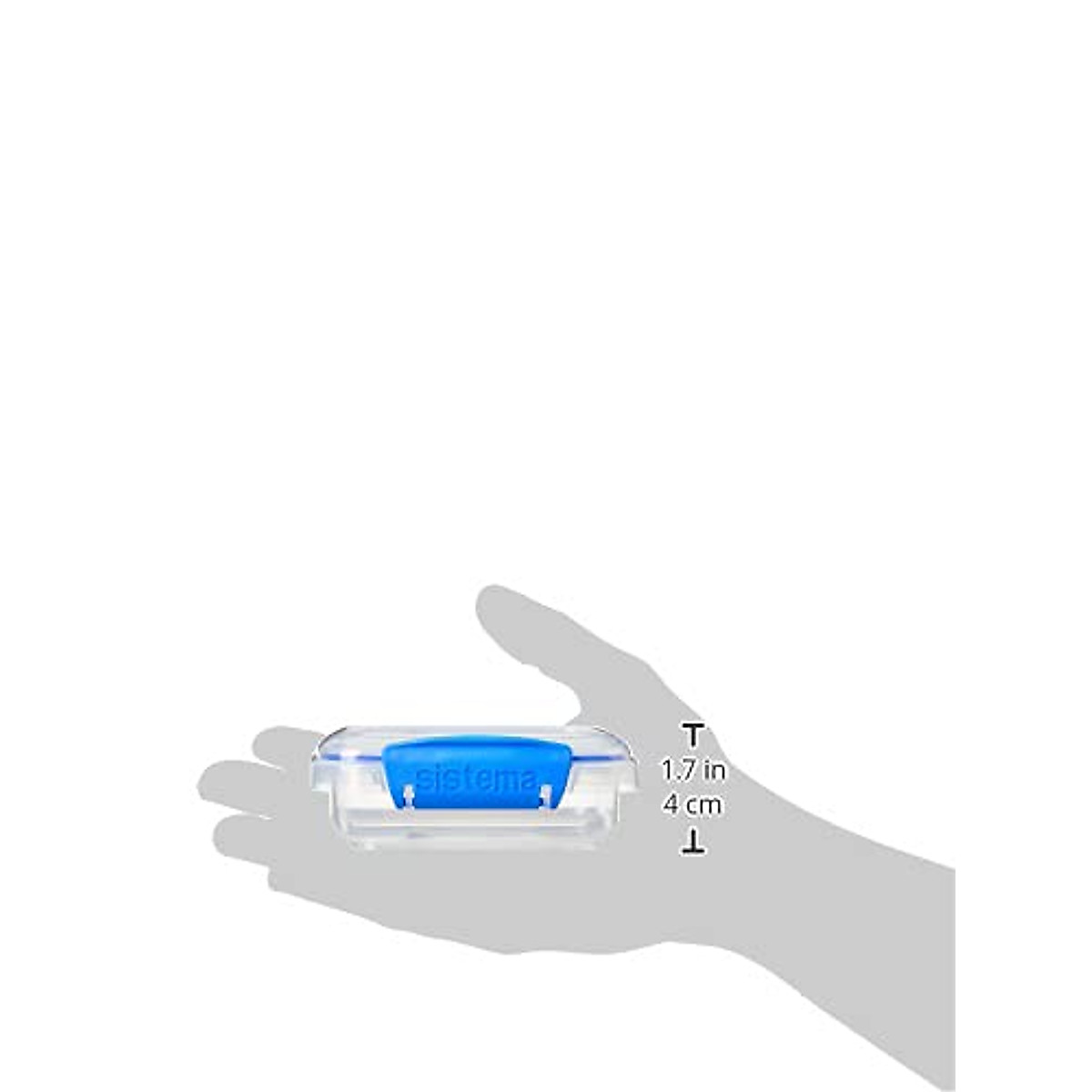 Sistema KLIP IT Rectangular Collection Food Storage Container, 6.7 oz./0.2 L, Clear/Blue