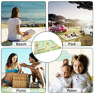 Baby Play Mat Extra Large Baby Mat Folding Foam Playmat Kids Crawling Mat Reversible Non Toxic Waterproof for Infants Toddlers Thicker 0.6inch (Green 0.6in)