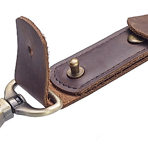 GE MARK Leather Suspenders - for Men and Women - Best for Gift and Wedding (Brown)