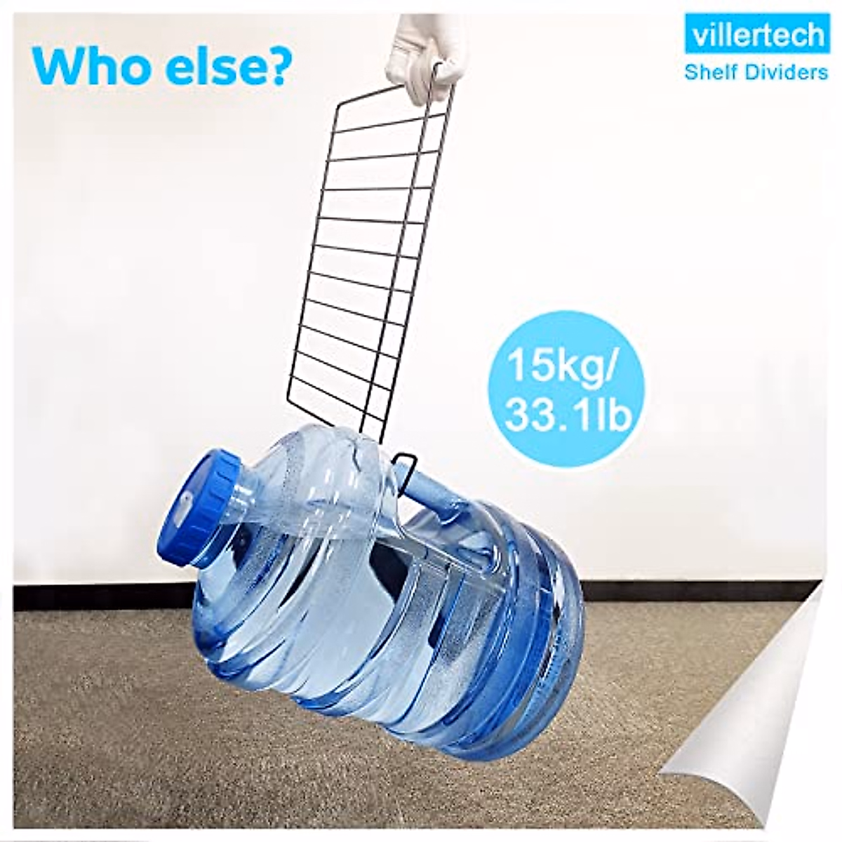 villertech Deep Shelf Dividers, 6 Pcs Metal Shelve Dividers Sturdy Organizer Separator for Garage & Warehouse Storage, Heavy Duty Shelves, 11.8x16.9 inch, Black