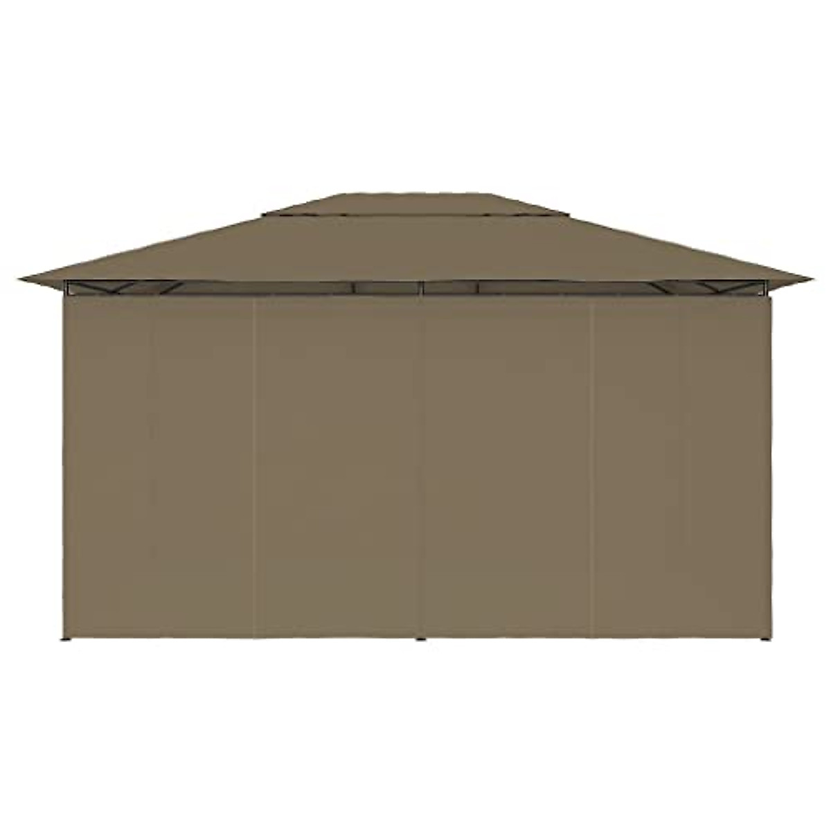 Garden Marquee with Curtains,Outdoor Gazebo, Hardtop Gazebo,Backyard Gazebo,Patio Gazebo,Grill Gazebo,for Barbeque, Patio, Deck,Garden Party,Markets,13.1'x9.8' Taupe 0.6 oz/ft²