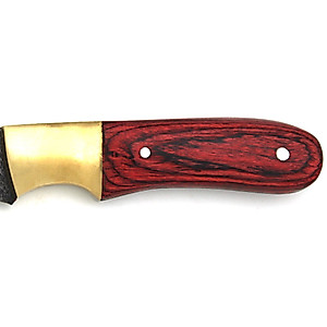 Wild Turkey Handmade Full Tang Real File Hunting Knife w/Leather Sheath Outdoors Hunting Camping Fishing Outdoors (SM-25)