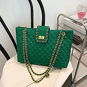 YVLSS Women's Quilted Shoulder Handbag Crossbody Bags For Women | Tote Bag For Women Handbags For Women (Green Purse)