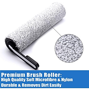 Floor ONE S5 Brush Roller Replacement Parts for Tineco Floor ONE S5/ Floor ONE S5 PRO 2 Cordless Wet Dry Vacuum Cleaner, 4 Pack Brush Roller, 4 Pack HEPA Filters and 1 Pack Cleaning Brush