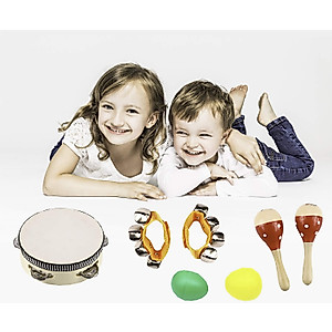 Zochoose Toddler Musical Instrument, Wooden Percussion Instruments Tambourine for Kids Toddlers, Musical Toys Set for Boys and Girls