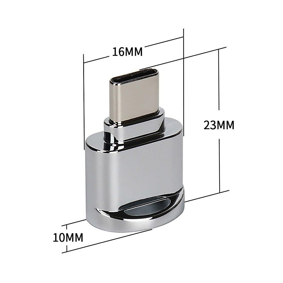 BoxWave Adapter Compatible with Tera Android 11 Barcode Scanner (P400) - Micro SD Card miniReader, USB Type-C OTG Reader USB3.0 Adapter Keychain - Metallic Silver