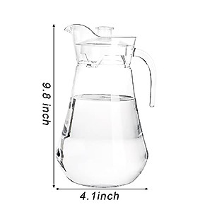SOUJOY 2 Pack Plastic Pitcher, 70 oz Clear Iced Water Pitcher with Lid and Handle, Heat Resistant BPA-Free Tea Pitcher for Juice, Milk, Cold or Hot Beverages