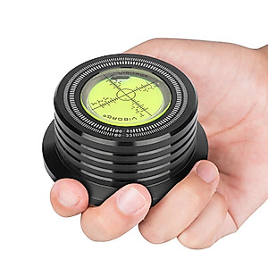 Viborg LP628B Record Weight Stabilizer, Turntable Level and Strobe Scale All-in-one, 280G LP Disc Stabilizer Vinyl Clamp for Phonograph (60Hz, Black)