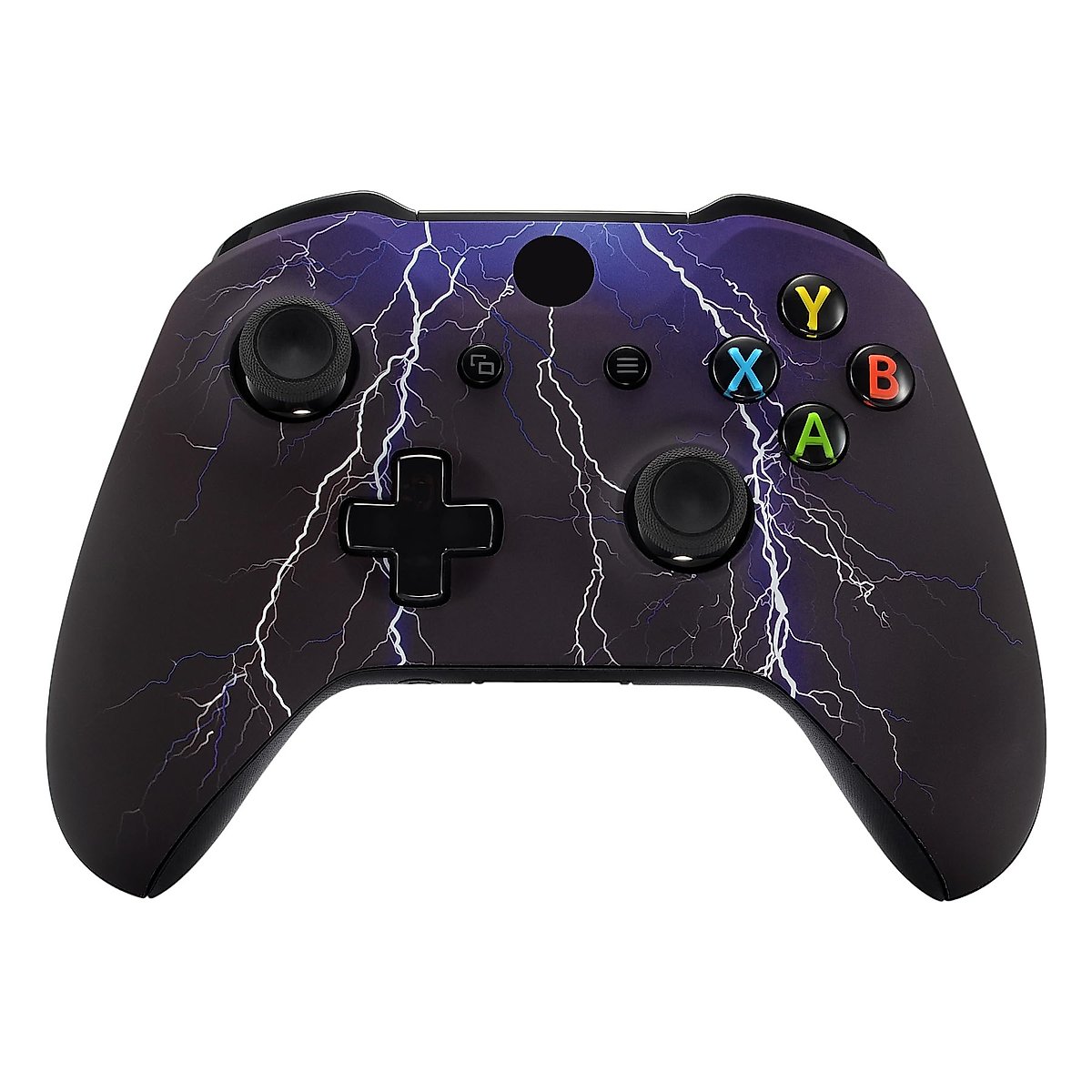 eXtremeRate Purple Storm Patterned Faceplate Cover, Soft Touch Front Housing Shell Case, Comfortable Soft Grip Replacement Kit for Xbox One X S Controller - Controller NOT Included