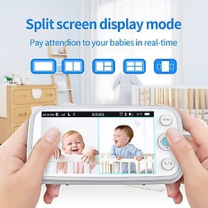 KAWA 720P Add-on Baby Camera, Compatible with S6 only, Video Baby Monitor with Camera and Audio, No WiFi, Loop Recording, 110° Wide Angle, 1000ft Range, 2X Zoom, 2-Way Audio S6-C (Monitor Not Include)