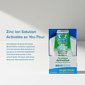 SmartMouth Original Activated Mouthwash Single Packs, Travel Mouthwash, Fresh Mint, 30 Pack
