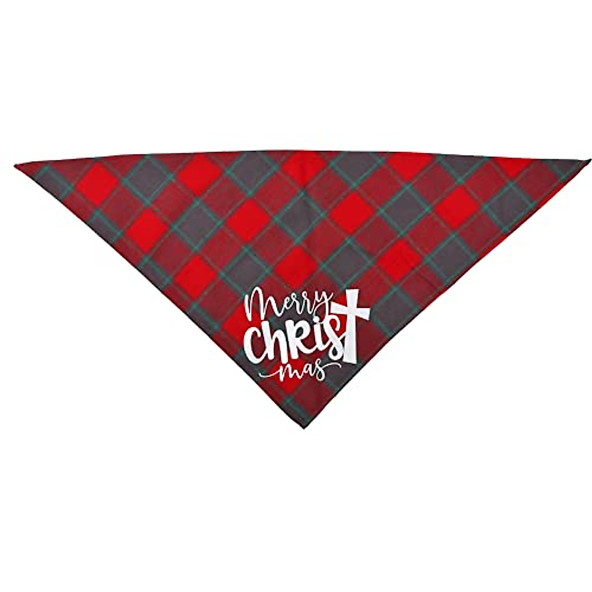 Christmas Dog Plaid Bandana Triangle Bib Set Scarf Accessories Holiday for Pet Dogs Cats