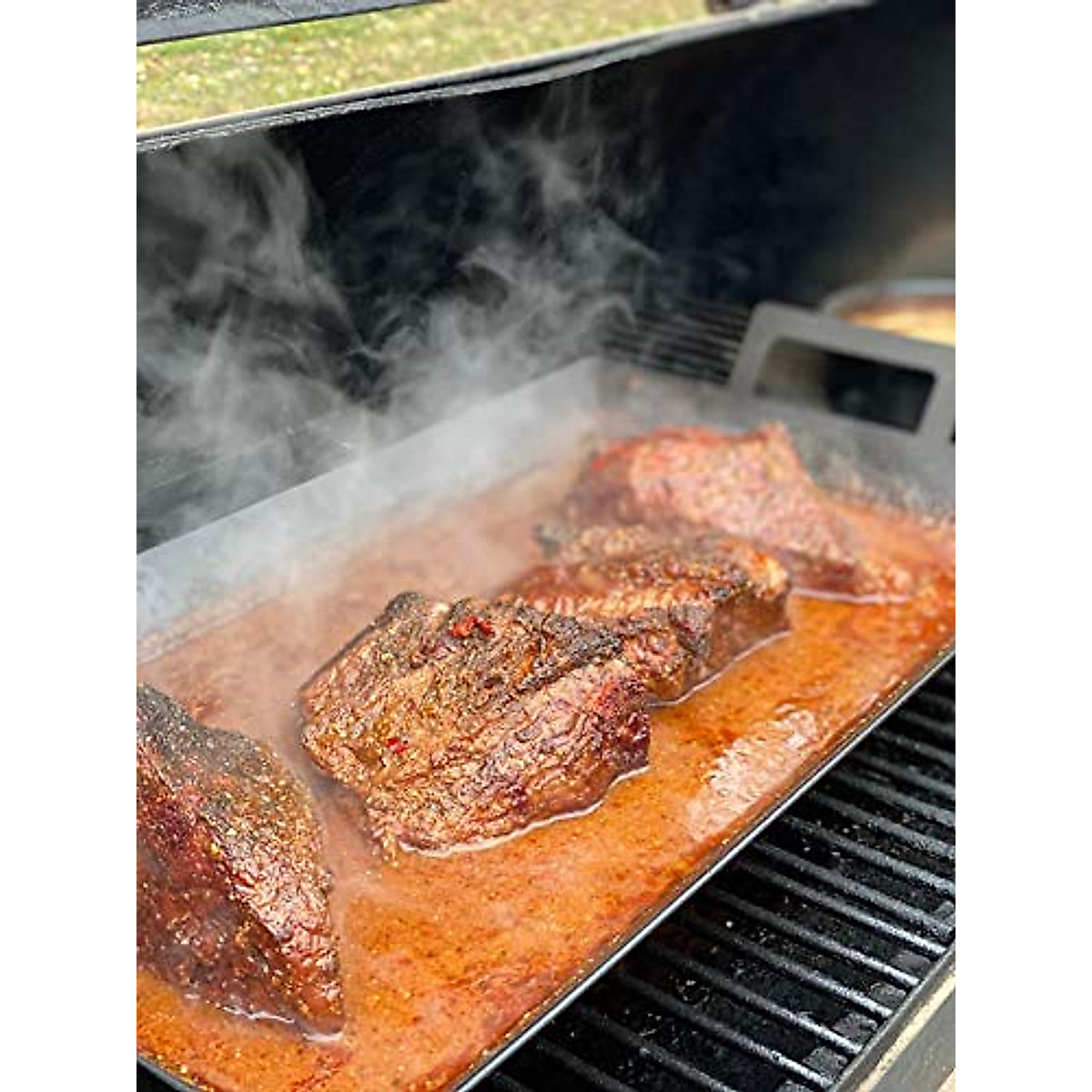 BBQ Hack Skillet Hack,Nonstick Carbon Steel Skillet,Stovetop,Oven,Grill, and Campfire Griddle, Stir Fry,Meats,Breakfast and More,The Perfect Camping Cookware Tool (12" Deep X 21" Wide Skillet Hack)