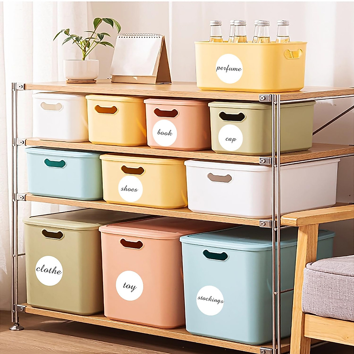 Yeachlaing 3 Inch White Round Thermal Sticker Labels, Self-Adhesive Circle Direct Thermal Labels, Multi-Purpose Roll Sticker Labels for DIY Logo Design, QR Code, Name Tag（ 410 Labels,1 Roll）