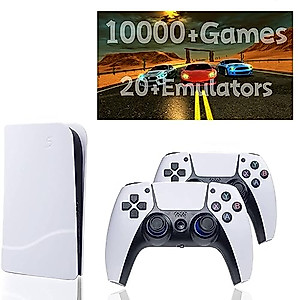 Wireless Retro Game Console Nostalgia Plug and Play Video Game Console 4k,40+ Emulators Console,128GB Built in 40000+ Video Games,2.4G Wireless Controllers