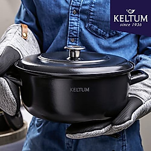 Keltum 5.3QT Enameled Dutch Oven, Black