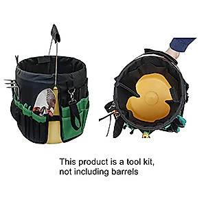 XHSP Gardening Tools Bucket Bag with 42 Pockets-Outdoor Multifunctional Better Sturdy Oxford/Canvas for Women Men