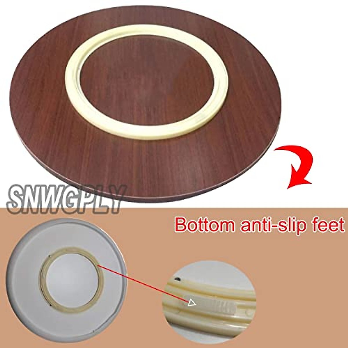 Wood Dining Table Turntable - Tabletop Serving Tray Round, Easy To Share Food, Smooth Surface, No Deformation And No Cracking, Multiple Colour, 360° Flexible Rotation, Lazy Susan Turntable
