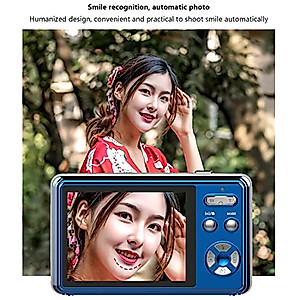 LINXHE Digital Camera 2.7 inch HD Camera Compact Camera Pocket Camera,8X Digital Zoom Rechargeable Small Digital Cameras for Kids,Beginners (Color : Blue, Memory Card : with 32g Memory Card)